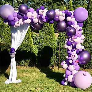 Nalwort Party Decorations Purple 136PC Balloon set