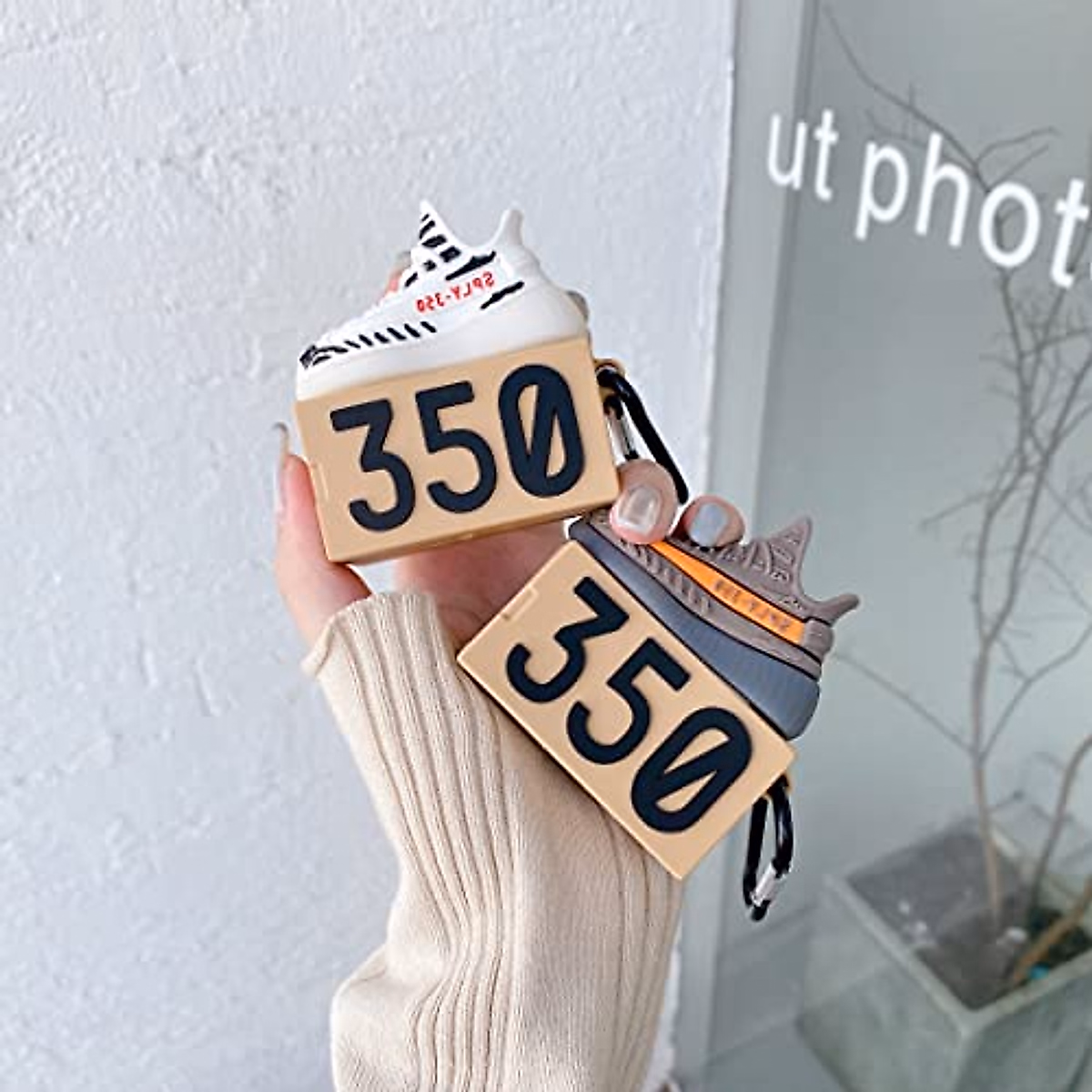 Ponnky for AirPod 3rd Generation Case Cute Trendy Unique for Air Pods 3 (2021) Cases Cover Hypebeast Funny Design 3D Shoe Fancy Fashion Soft Shockproof Silicone for Men Teens (350 White)