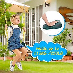 AGPTEK EVA Soft Plastic Swing Set, Seat with 66 Inch Heavy-Duty Rust-Resistant Chains, Suitable for Kids and Adults up to 250 lbs for Outdoors, Playground, Jungle & Gym