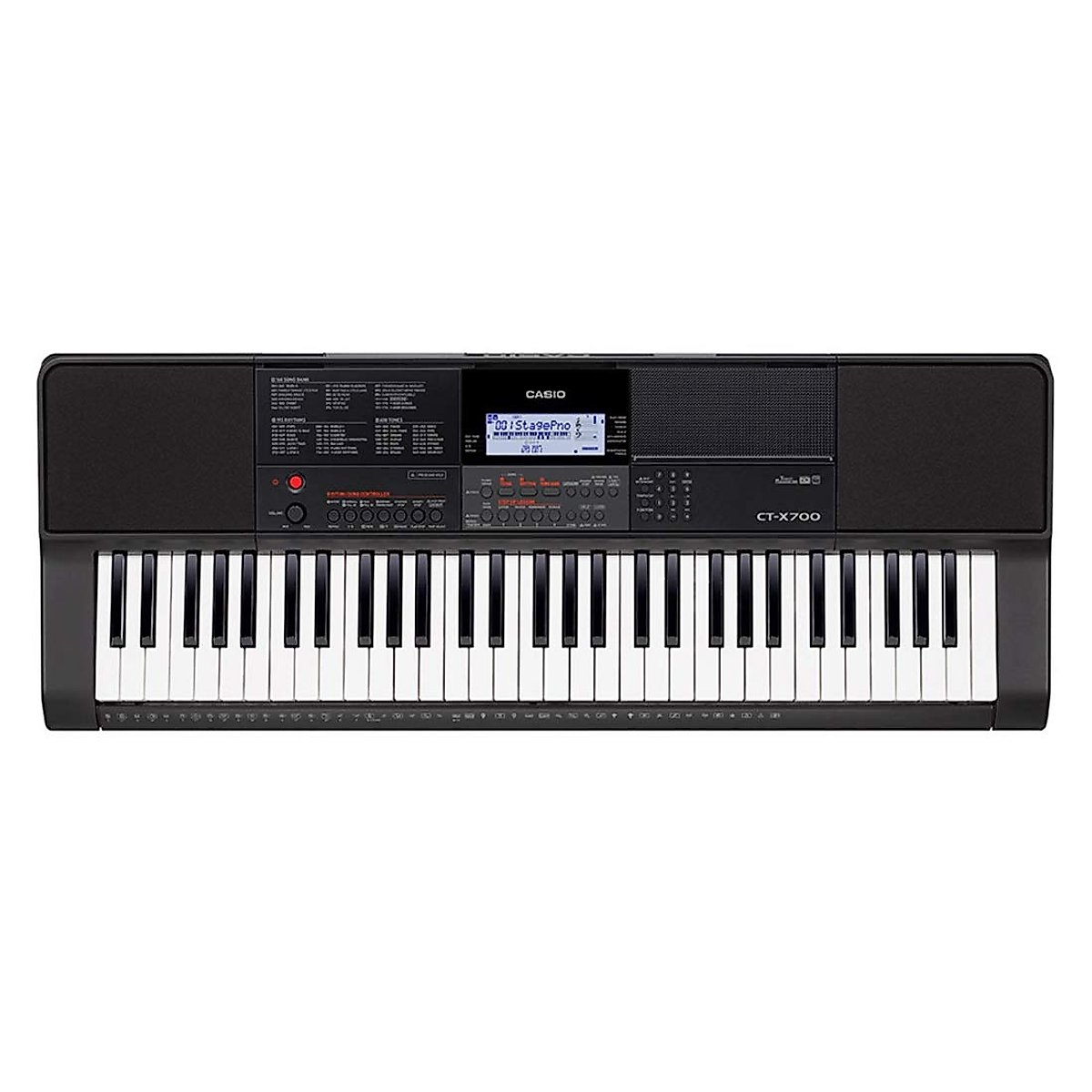 Casio CT-X700 61-Key Portable Keyboard and OnStage KS7190 Classic Single-X Keyboard Stand, Black