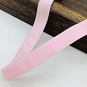 0.4/0.6/0.8/1 Inch Lace Ribbon for Crafts Lace Trim for Sewing Pink Elastic Ribbon Fold Over Spandex Elastic Band for Sewing Lace Trim Waist Band Garment Accessory