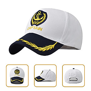 LUOZZY Captain Hat & First Mate Hat Boating Baseball Cap Marine Sailor Navy Hats Sunshade Baseball Hats Adjustable Captain Hats for Men