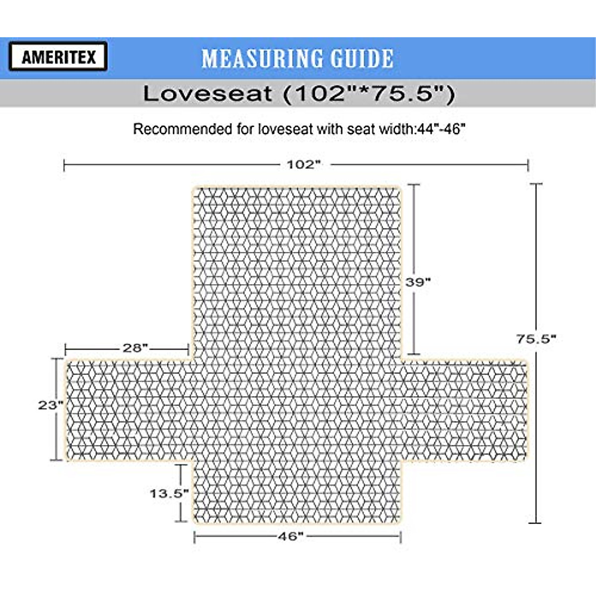 Ameritex Loveseat Cover Water-Resistant Quilted Furniture Protector with Back Nonslip Paws Slipcover for Dogs, Kids, Pets Loveseat Slipcover Stay in Place for Leather (Burgundy, 46'')