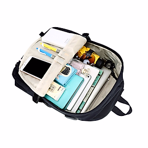 Joymoze Classic Backpack for Women Stylish School Backpack for Teen Girl Black with Chain