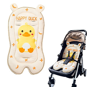 LETTON Baby Seat Pad Liner for Stroller, Universal Breathable Infant Carriage Cushion, Ultra-Soft Infant Car Seat Insert Cushion, Perfect for Car Seat, Stroller, Yellow Duckling