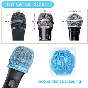 200 PCS (100 Pack) Microphone Hygiene Covers Disposable Non-woven Handheld Mic Mike Cover Windscreen Protective Cap for KTV Karaoke Recording Room Stage Performance (multicolored)