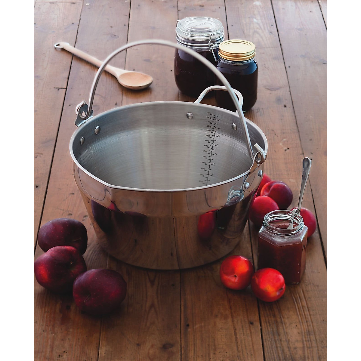 Homemade Jam Pot Stainless Steel Maslin Pan For Jelly & Soup,Canning Tools (4.5Litre - 4qt)