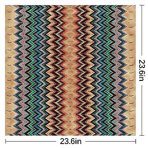 UIWOLTIK Geometric Zig Zag Stripes Silk Scarf for Hair Wrapping at Night Scarves for Women Light weight Silk Hair Wrap Bandana for Sleeping 35 Inch Square Scarf