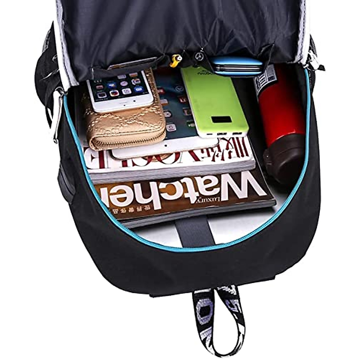 Anzeho Anime Attack on Titan Backpack Wings of Freedom Laptop Backpack Fit 15.6 Inch Schoolbag Bookbag Work Bag with USB Charging Port, Black-1