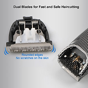 YUYTE Hair Trimmer USB Vacuum Trimmer Kit with Powerful Automatic Hair Suction for Beards Facial Hair Stubble Hair Clipping Lithium Ion Powered Electric Shaver with 4 Guide Combs