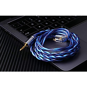 Linsoul Euphrosyne Litz Type 6 5N OCC Silver Plated OCC Cable (2pin-0.78mm, 4.4mm, Blue)
