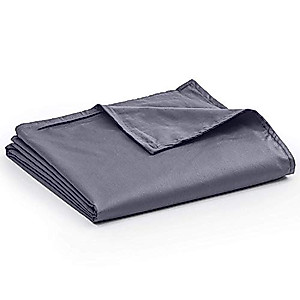 YnM Weighted Blanket with Cotton Duvet Bundle | 60''x80'' 25lbs, Queen Size Bed, Suit for One Person(~240lbs) | Dark Grey