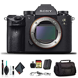 Sony Alpha a9 Mirrorless Camera ILCE9/B with Soft Bag, 64GB Memory Card, Card Reader, Plus Essential Accessories