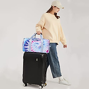 Abshoo Sports Gym Bag for Girls Teen Weekender Carry On Women Travel Duffel Bag with Shoe Compartment (Tie Dye D) Medium