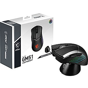 MSI Clutch GM51 Lightweight Wireless Gaming USB RGB Adjustable up to 26000 DPI Desktop Laptop Gaming Mouse (Clutch GM51 Lightweight Wireless)