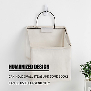 RUIPBOTE 2 Pcs Wall-Hanging Storage Bags, Desktop Organizer Basket Cotton Linen Hanging Storage Basket for Kitchen,Bderoom,Living Room