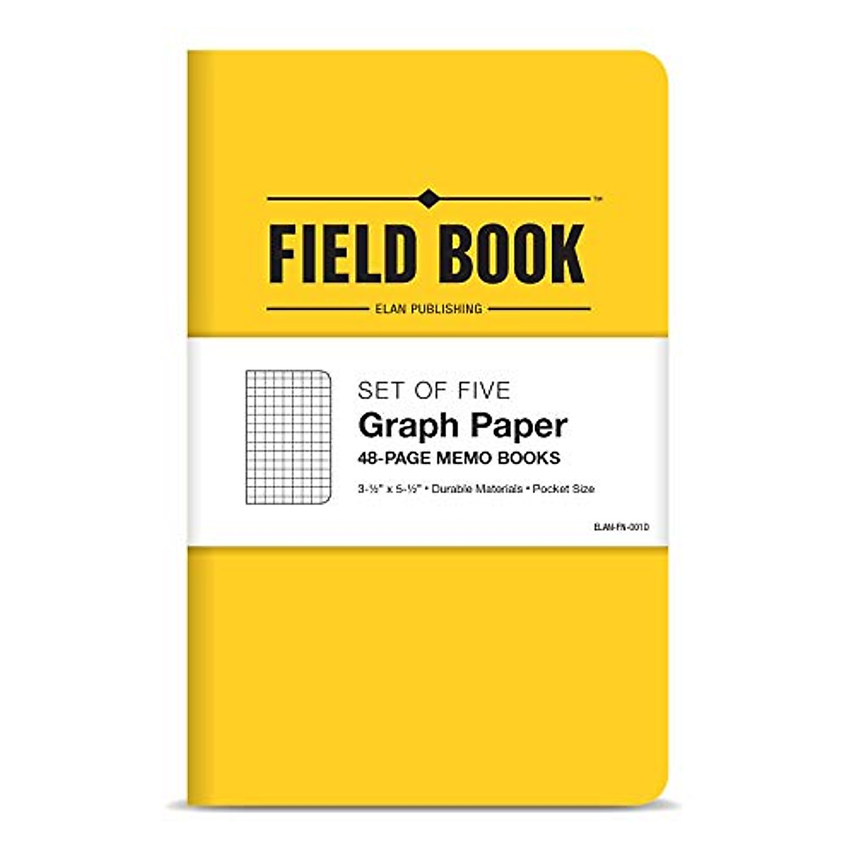 Field Notebook/Pocket Journal - 3.5"x5.5" - Yellow - Graph Memo Book - Pack of 5