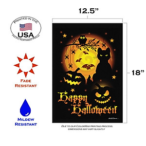 Toland Home Garden 1110561 Scary Halloween Halloween Flag 12x18 Inch Double Sided for Outdoor Fall House Yard Decoration
