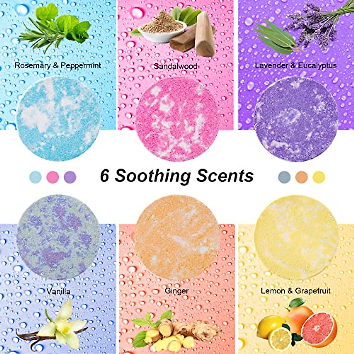 Gifts for Women - Pack of 6 Shower Steamers Bath Bombs, Shower Bombs with Essential Oils , Aromatherapy Shower Steamers Bath Bomb Gift Set Self Care and Relaxation Gifts for Women and Men