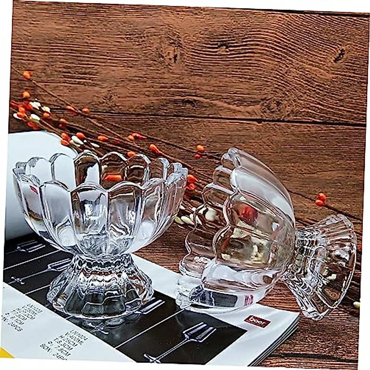 Cabilock 1 PC Disposable Salad Bowls Glass Trifle Bowl Disposable Ice Cream Cups Mini Dessert Cups Snack Dish Bowls Acrylic Trifle Pudding Sundae Cup Glass Cup Small Bowl Base