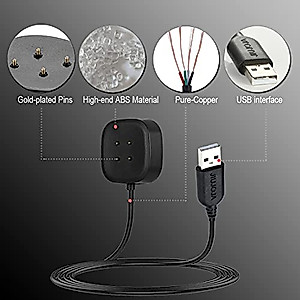 2Pack Compatible with Fitbit Versa 3 4 /Sense 1 2 Charger, （Not for Versa/Versa 1/Versa 2） Replacement Charging Cradle Dock Stand Cable for Smart Watch Versa 4