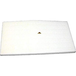 FindingKing 3 White Plastic Stackable Jewelry Display Trays w/White Inserts (72 foam ring display, white)