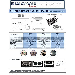 Maxx Cold MXF71F Sliding Glass Top Mobile Ice Cream Display Freezer Equipped with 5 Baskets, White