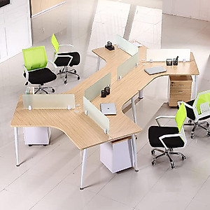 tonchean 4PCS Desk Dividers Office Partitions, Privacy Desk Panel Protective Sneeze Guard, Frosted Acrylic Plexiglass Shield with Clamps for Offices Schools Call Centers - 23.6”L X15.8”W