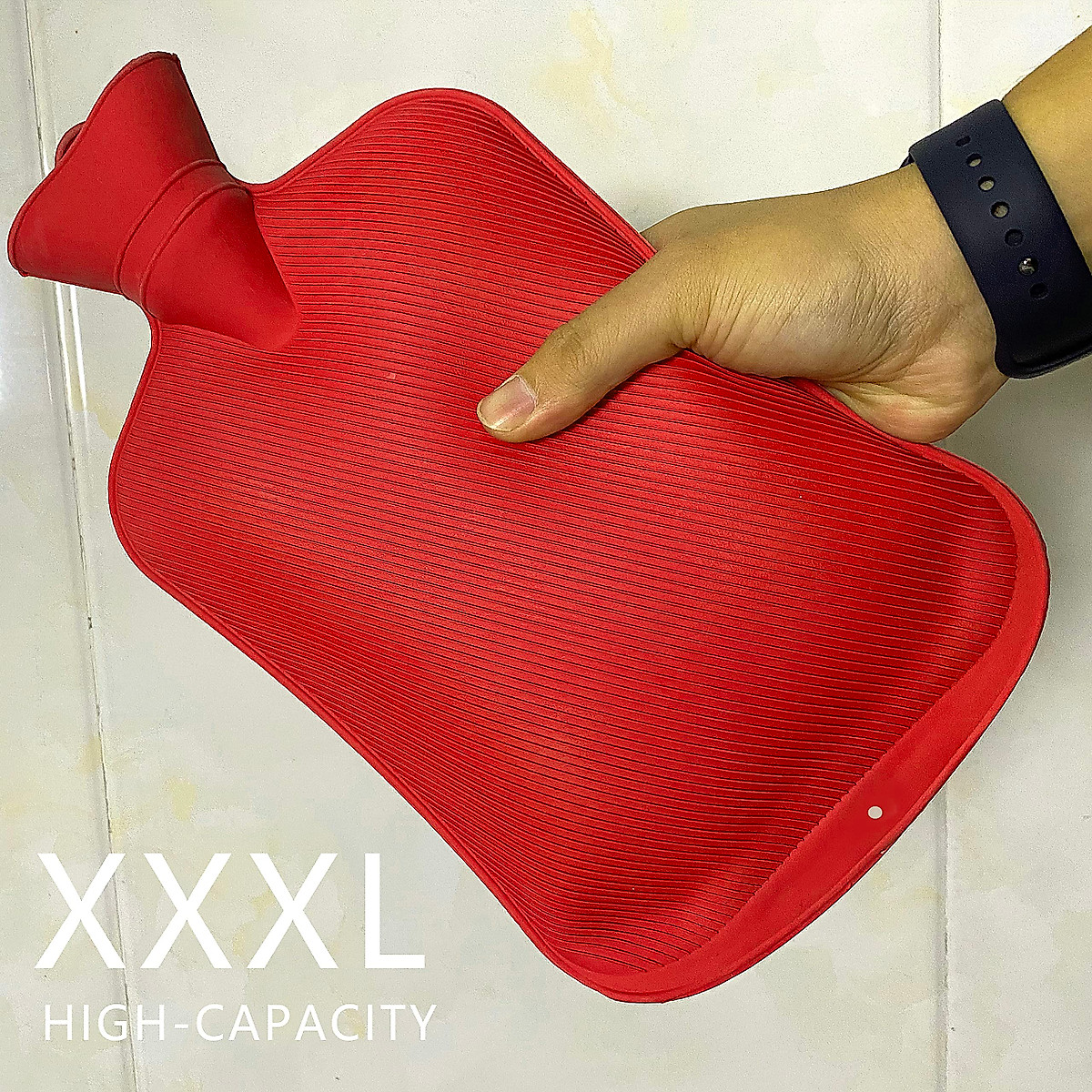 2 L Home Enema Bag Kit with 2 Enema Tips,60 inch Long Silicone Hose, Controlable Water Flow Valve, Hot-Water Bottle for Colon Cleansing Enemas（Red）