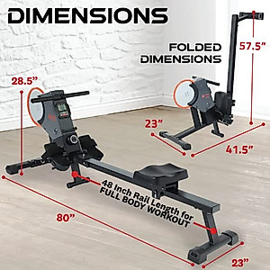 Women's Health Men's Health Magnetic Rowing Machine with 14 Adjustable Resistance Levels, Smart Power Sensor
