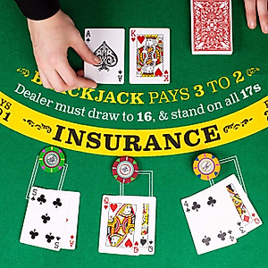 Brybelly Double-Sided Craps Table & Blackjack Casino Felt | Convenient, Space-Saving 36" x 18" Roll-up Casino Gambling Tabletop Mat | Smooth 2mm Mini-Felt for Coffee Table Craps & Blackjack