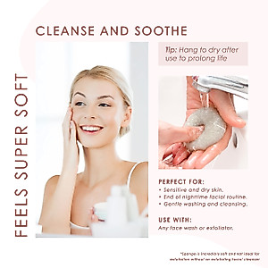 Konjac Face Sponge (4 Pack) | 100% Natural & Dye Free | Non-Toxic | Biodegradable | Eco-Friendly | Plastic Free Packaging