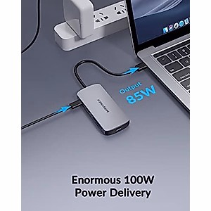 MAVINEX USB-C Hub, 8-in-1 USB-C to 4K HDMI AVINEX USB-C Adapter with USB 3.0 Port, USB 2.0 Ports, SD/Micro SD Card Reader, 100W Power Supply, Compatible with MacBook Pro Air HP XPS and