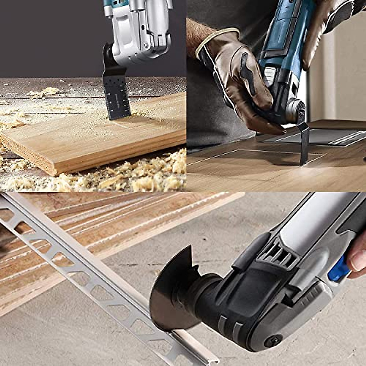 33 Pack Sawblaz Universal oscillating Tool Blades Wood Plastics Soft Metal Oscillating Saw Blades Quick Release Multitool Blades Fit Dewalt Rockwell Royobi Millwaukee Porter Cable Rigid Craftsman