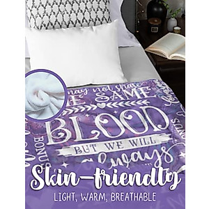 InnoBeta Bonus Mom Gifts, Bonus Mom Blanket, Stepmom Gifts, Mother's Day Birthday Gift for Stepmother, Bonus Mom, Stepmom, DNA Does Not Make A Family, Soft Throw Blanket 50"x65" - Purple
