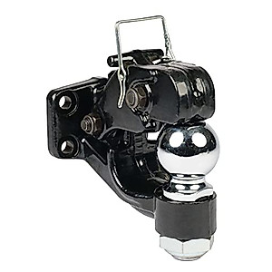 Mytee Products Pintle Hitch with 2-5/16-Inch Trailer Ball, 8 Ton Combination Hitch with Mounting Kit | Bolt On Adjustable Pintle Hook Ball Combo - Powder-Coated, Heavy-Duty