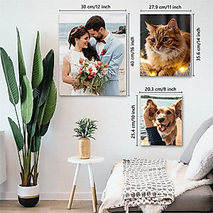 Hoomall Personalized Custom Canvas Prints, Custom Canvas Print with Your Photo, Crude Wood Photo Frame, Perfect for Home Decor, Gifts & Keepsakes, Variety of Sizes