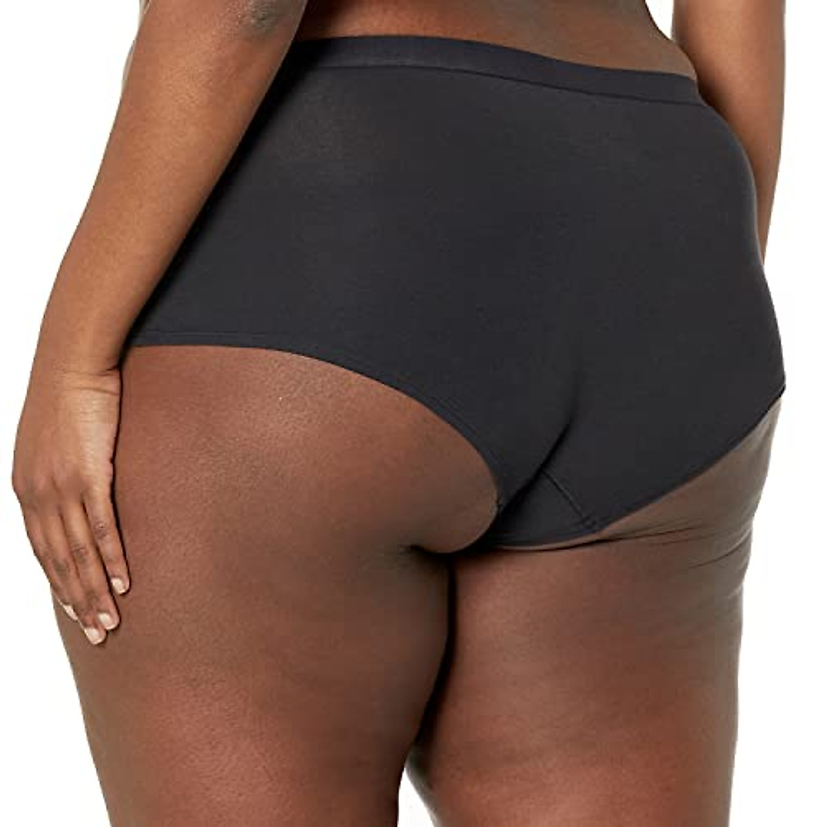 Amazon Essentials Women's Cotton Boyshort Underwear (Available in Plus Size), Pack of 5, Black, Small