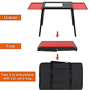 Adjustable Griddle Stand with Side Shelf for Blackstone 17" or 22" Table Top Griddle, Adjustable Griddle Table with Carry Bag Grill Accessories for Outdoor Cooking and Camping