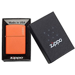 Zippo Classic Orange Matte with Logo Pocket Lighter