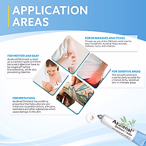 Azulenal Ointment with Guaiazulene | Wound and Healing Ointment for Diaper Rashes, Itches, Cuts, Burns, & Sore Nipples | Suitable for Use for Babies and Nursing Mothers | Made in Europe