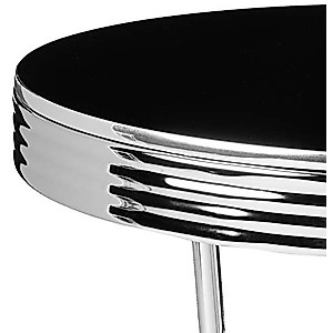 Crown Mark 3905Set Retro 3pc Bar Set w/ 2 stools Black and Chrome