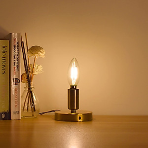 AIELIT Vintage LED Candelabra Bulbs 25W Equivalent, Warm White 2700K, E12 LED Light Bulb Dimmable, 200 Lumens, Clear Glass, 2W B11/B10/C35 Edison Torpedo Filament Bulb for Ceiling Fans, 4-Pack