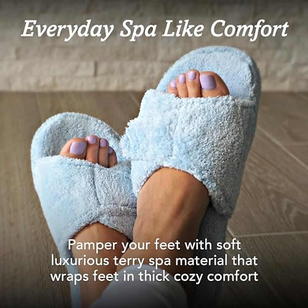 Acorn Women's Spa Slide Slipper, Powder Blue, 5-6