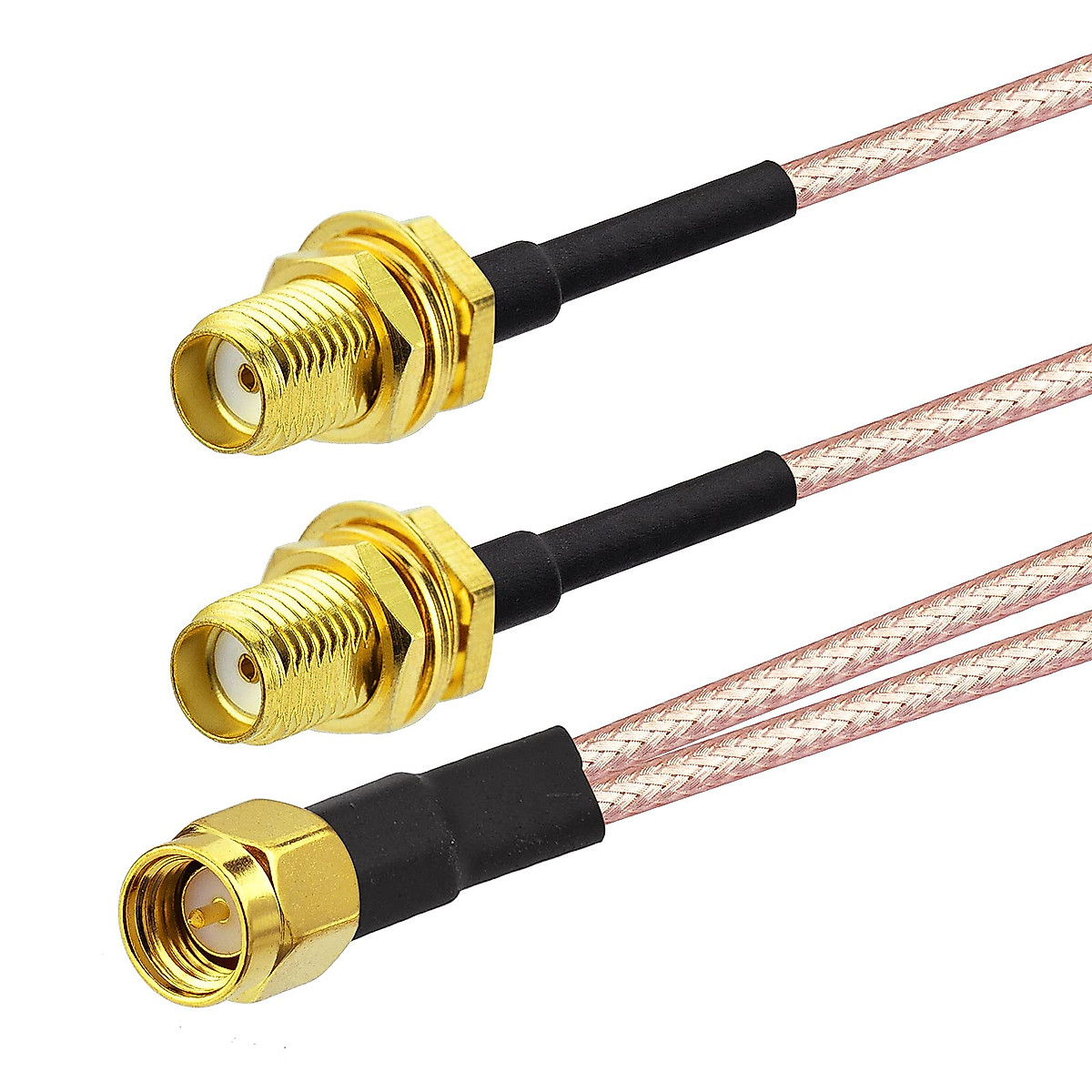 Superbat SMA Splitter Cable SMA Male to Dual SMA Female Cable (V Type,12 inches) for SMA 4G LTE Antenna Splitter 2 in 1 Out