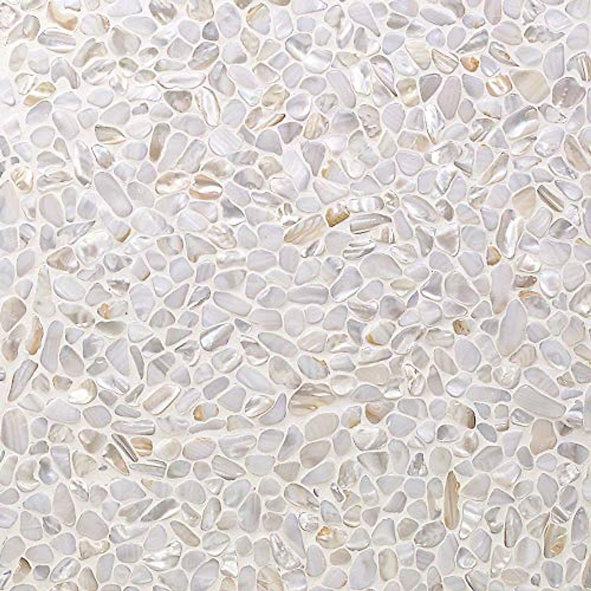 Ivy Hill Tile Pacif White Pebbles 11.81 in. x 11.81 in. Pearl Shell Mosaic Backsplash, Kitchen, Bathroom, Wall Tile (0.97 Sq. Ft. Sheet)