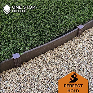 One Stop Outdoor USA Made (50 Pack) Brown Nylon Landscape Edging Anchoring Plastic Ground Stakes, 10-Inch Length Brown Garden Edging Spikes - (Fits Most Brands EasyFlex Dimex Proflex) (50)