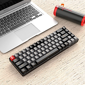 Merdia Dual Mode 2.4G/BT Wireless Mechanical Keyboard Blue Switch Gaming Keyboard 68 Keys Black & Grey | Office Keyboard | PC Gaming Keyboards | Creamy Soft Keyboard | Mechanical Gaming Keyboard