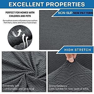 XINEAGE 2024 Newest 4 Pieces Couch Covers for 3 Cushion Couch Super Stretch Thick Soft Sofa Cover Anti Slip Sofa Slipcover Dogs Cats Furniture Protector (Dark Gray, 71"-91")