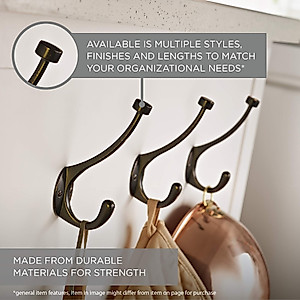 Franklin Brass Curlique Hook Wall Hooks 5-Pack, Flat Black, CURL5PK-FB-R